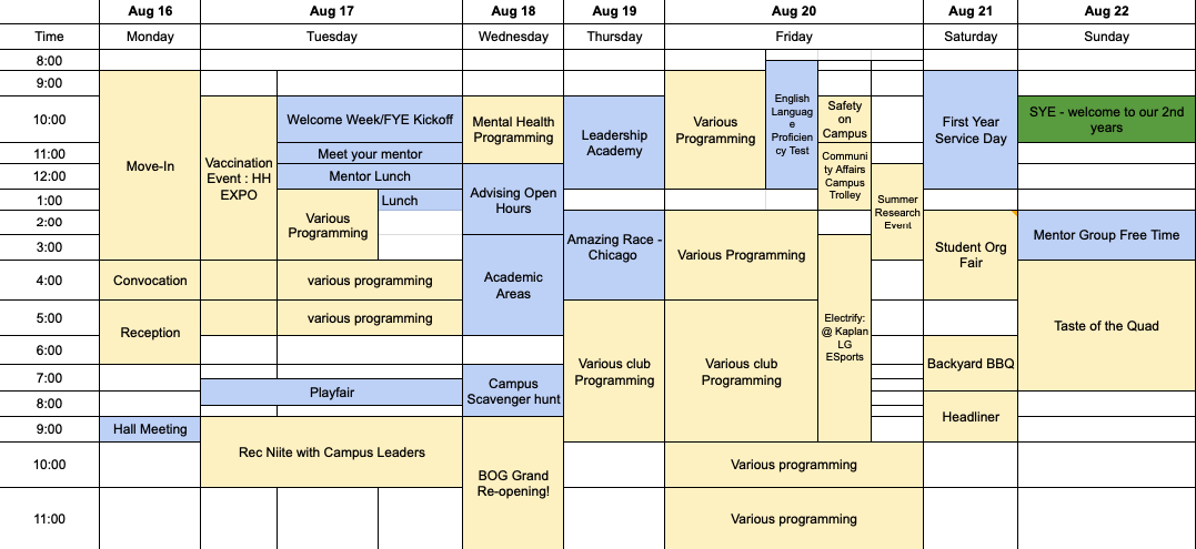 Events and Orientation | Illinois Institute of Technology