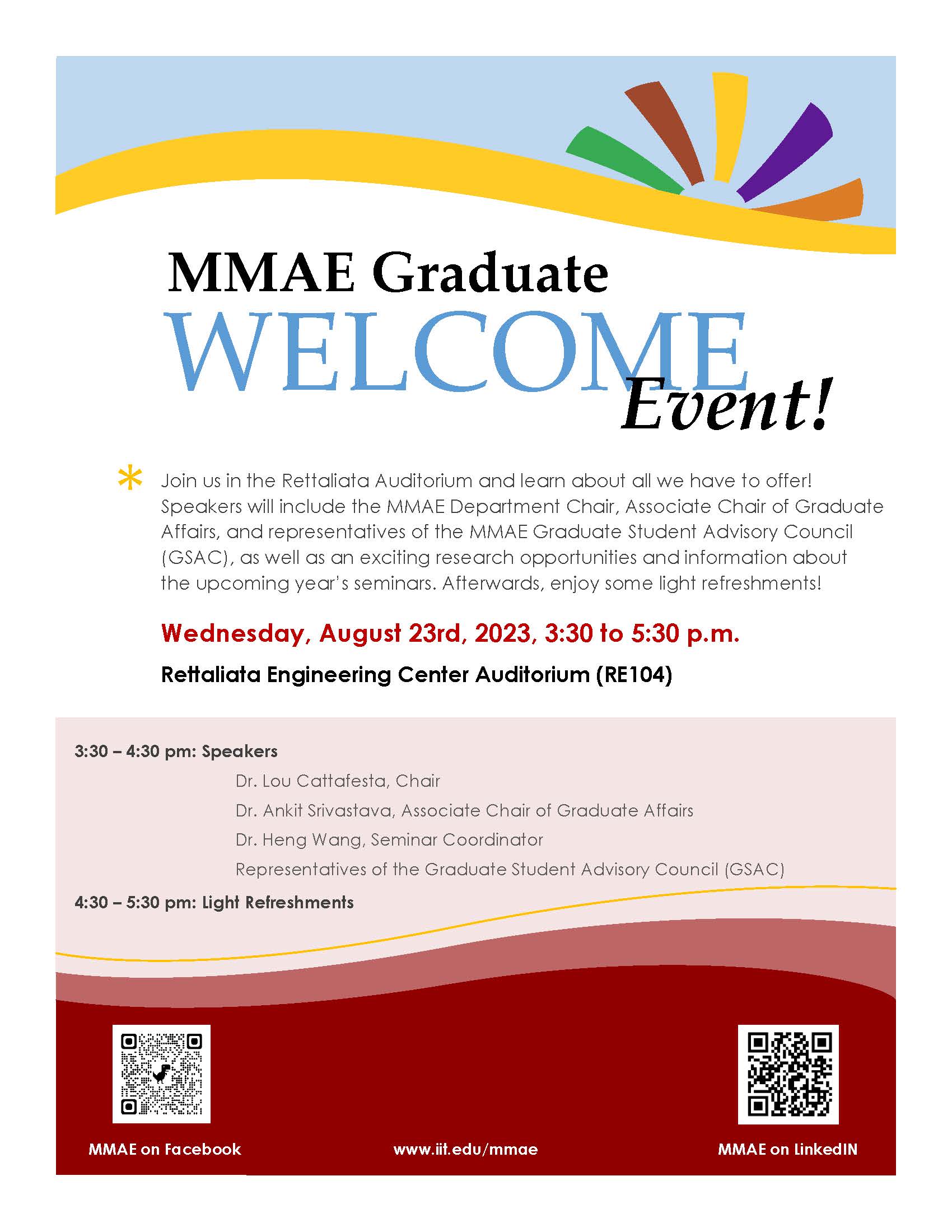 MMAE Graduate Welcome Event 2023 | Illinois Institute of Technology