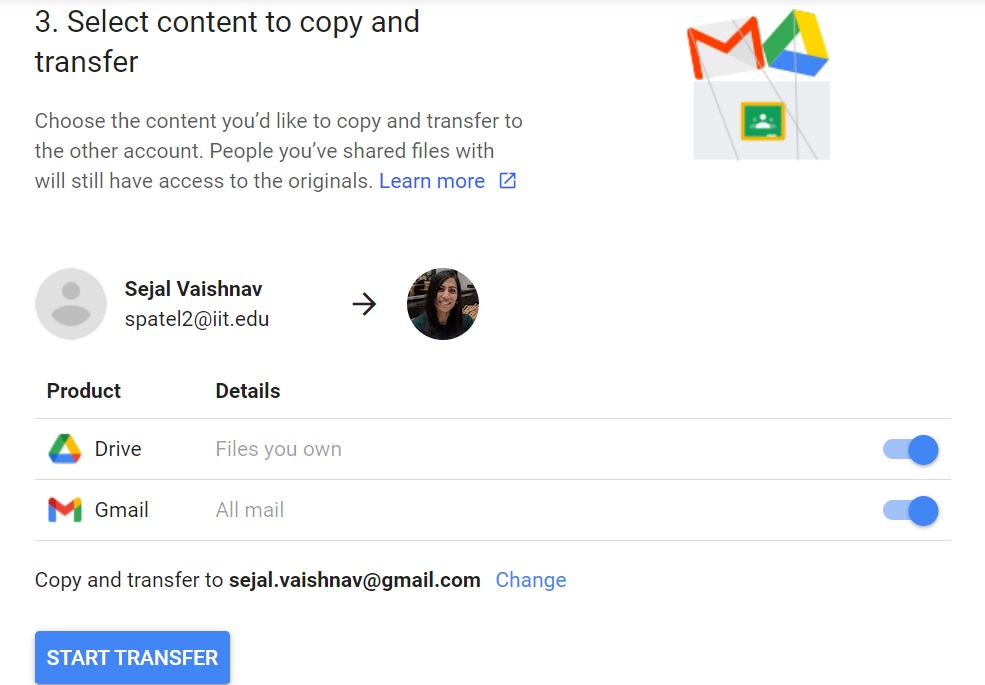Transferring Data From Illinois Tech Google Account to a Personal ...